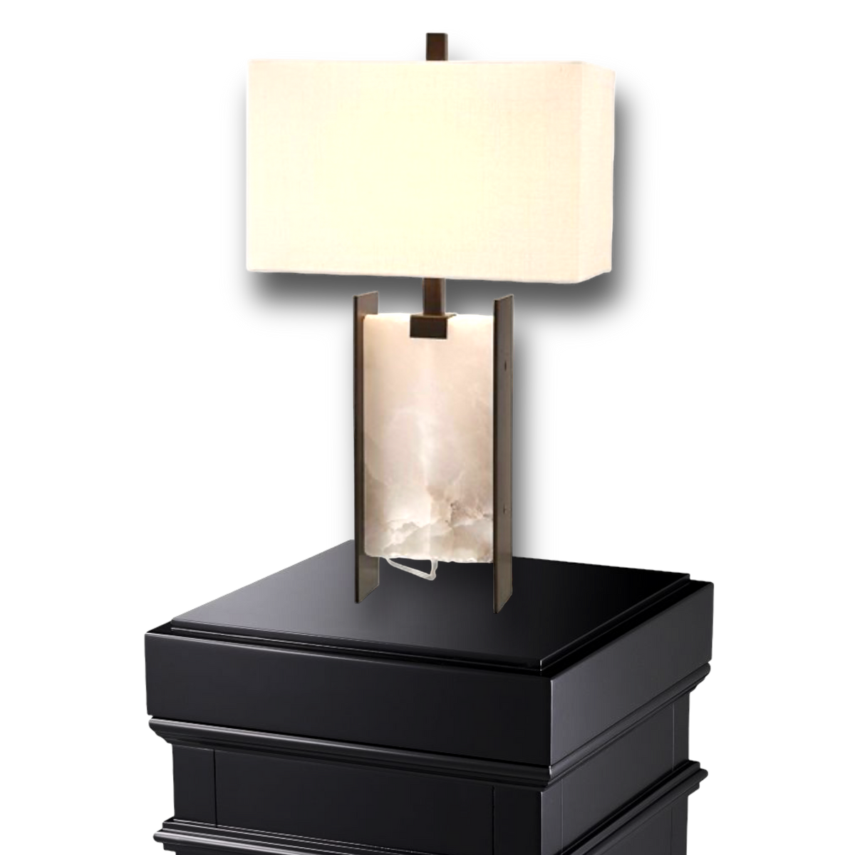 Ivory Marble Slab Table Lamp Busted2bangin